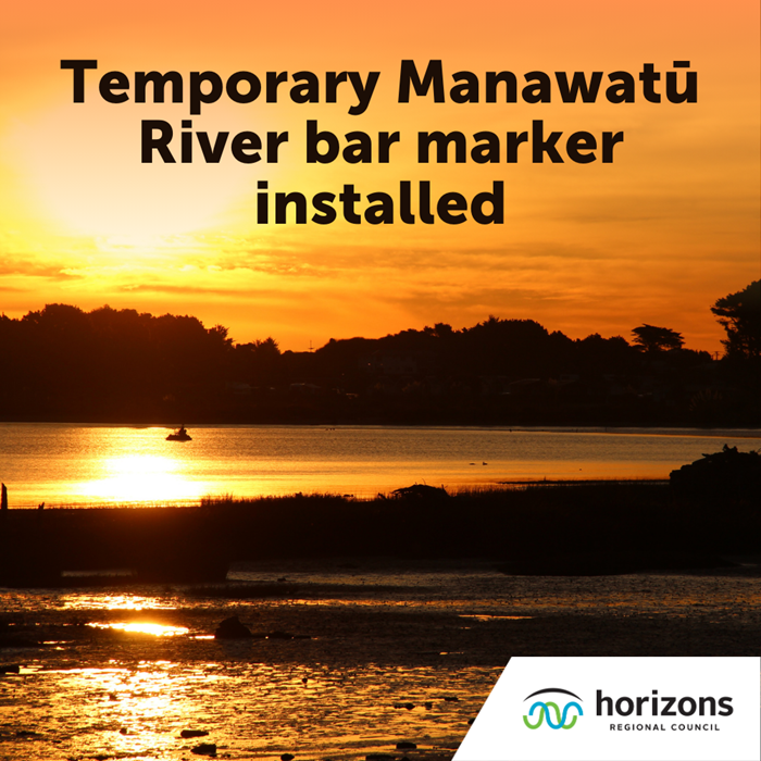 Temporary Manawatū River bar marker in place - Horizons Regional Council